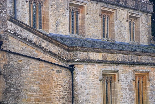Photo, St Mary Church, clerestory, Great Barrington, Gloucestershire